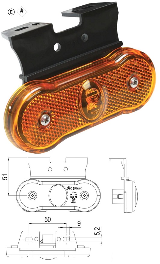 Seitenmarkierungsleuchte LED 12/24V - Fahrzeugbedarf AG